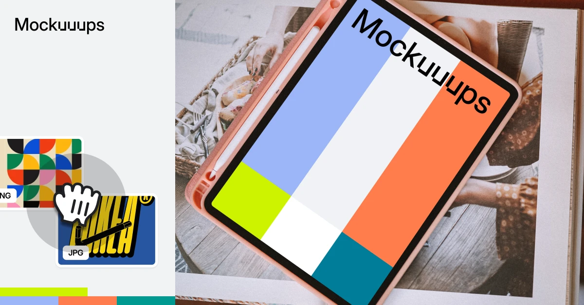 iPad Air mockup with a purple case - Mockuuups Studio