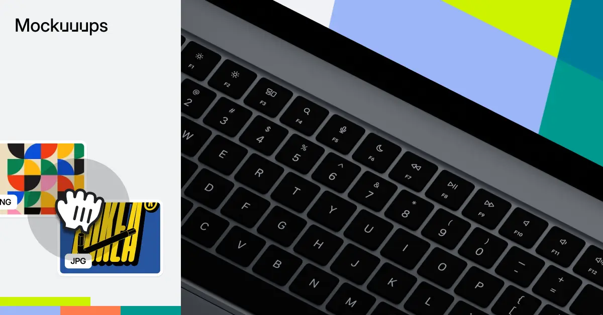 MacBook Pro mockup on textured concrete blocks - Mockuuups Studio